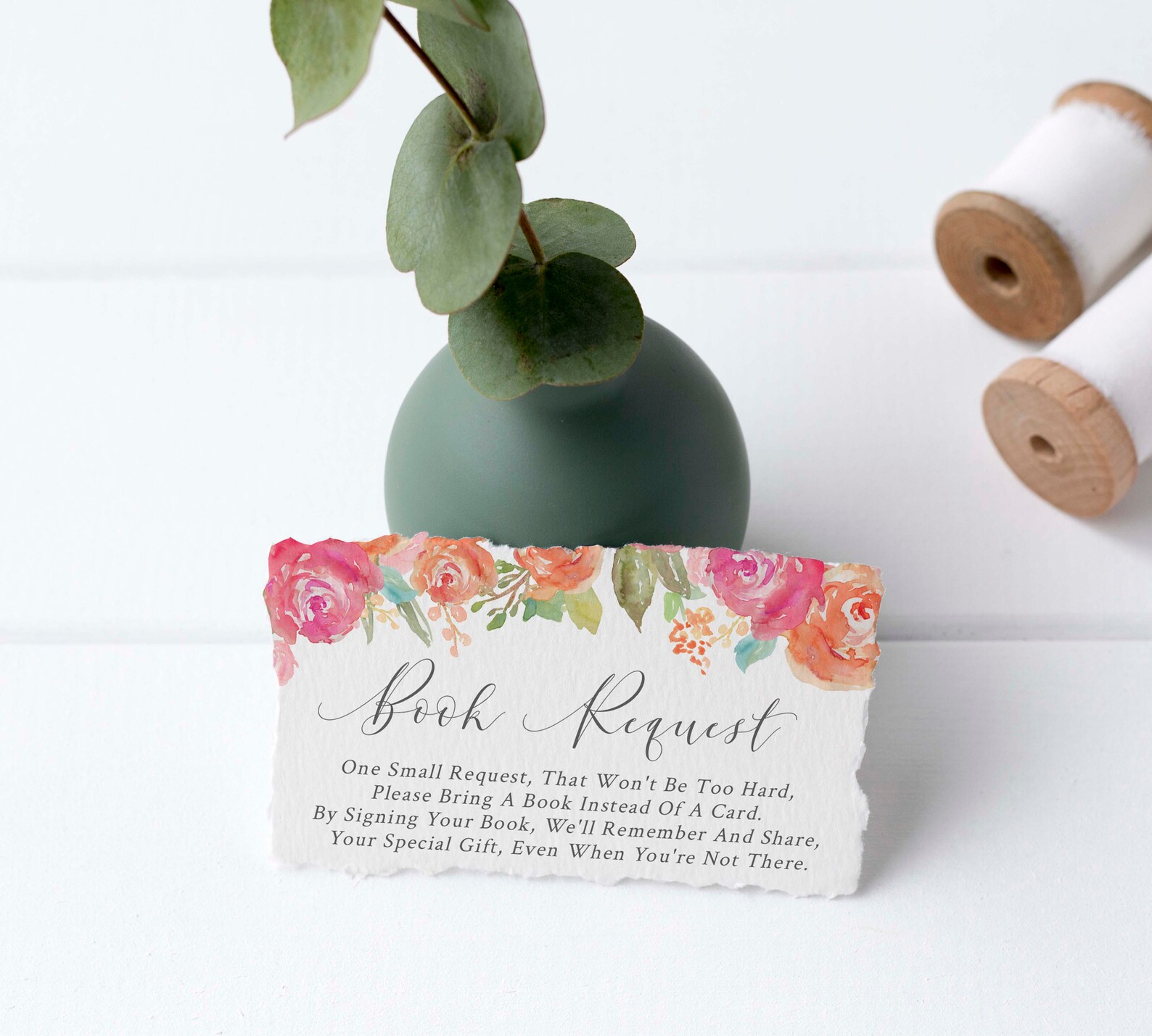 Floral Book Request Card Greenery Book Request Card Floral | Etsy