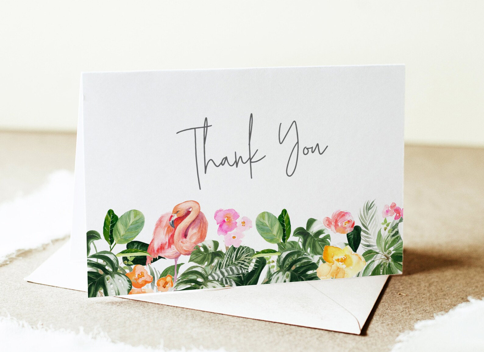 Hawaiian Baby Shower Thank You Card, Tropical Thank You Note Printable ...