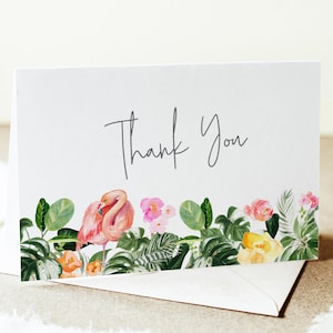 Hawaiian Baby Shower Thank You Card, Tropical Thank You Note Printable ...