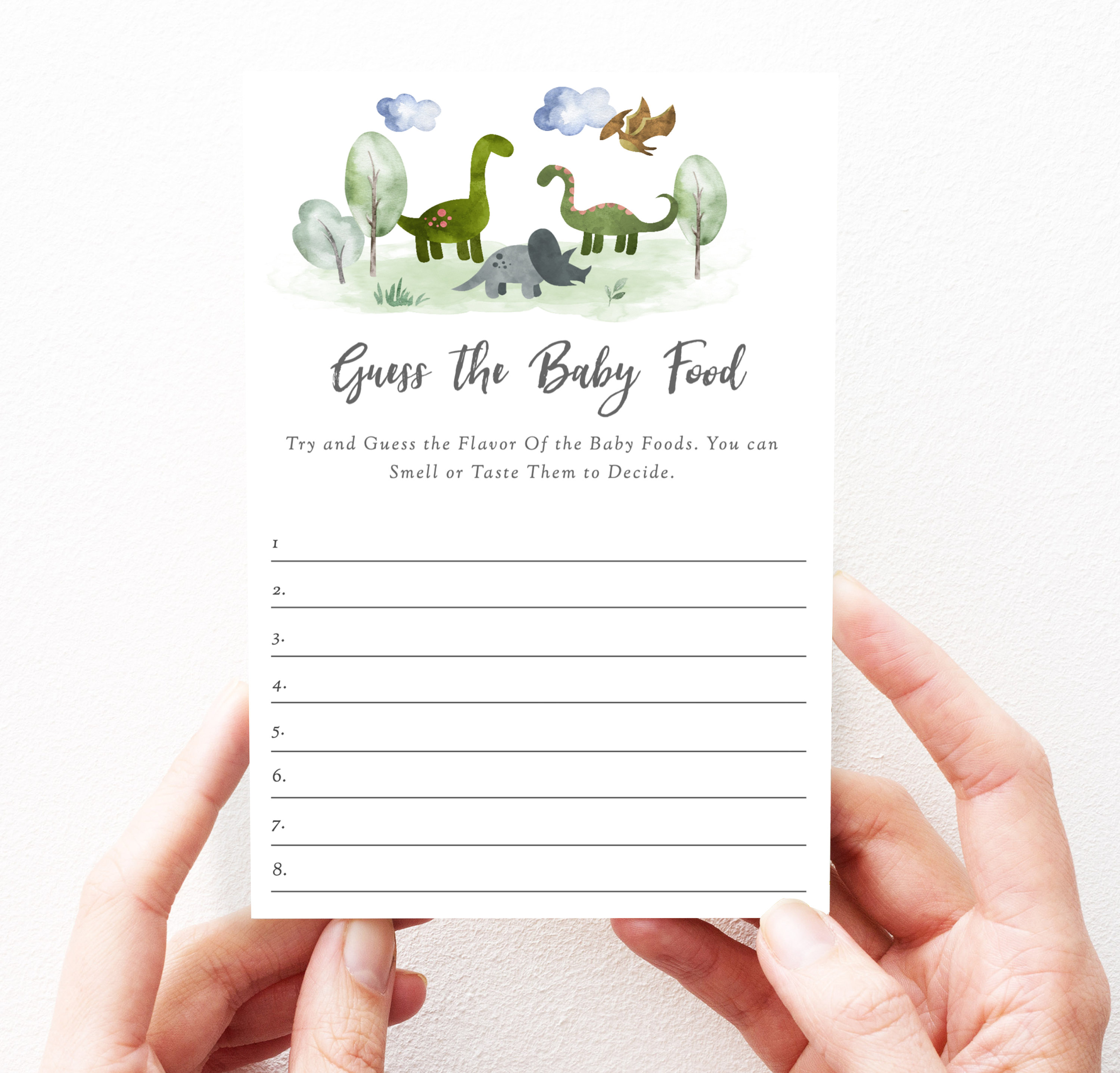 Dinosaur Baby Shower Guess That Baby Food Baby Shower Game Dino Baby ...