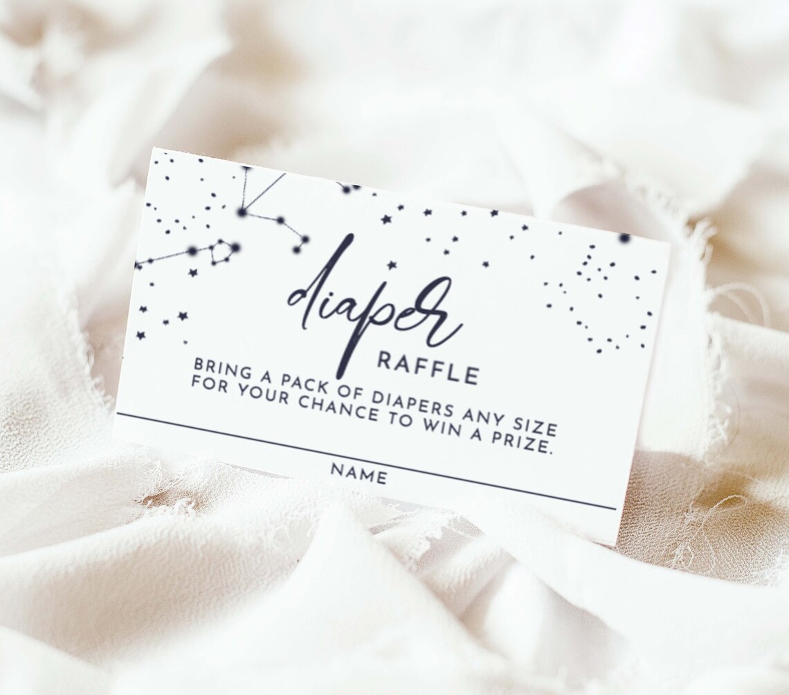 Diaper Raffle Card Insert Stars Diaper Card Insert Diaper - Etsy