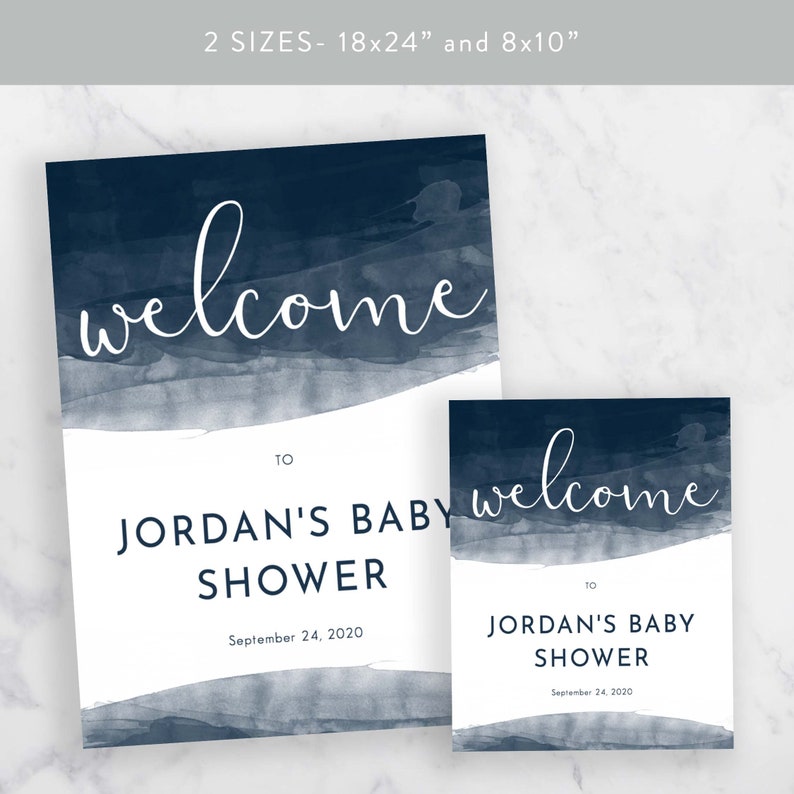 Printable Baby Shower Signs Boy Baby Shower Sign Blue Baby | Etsy