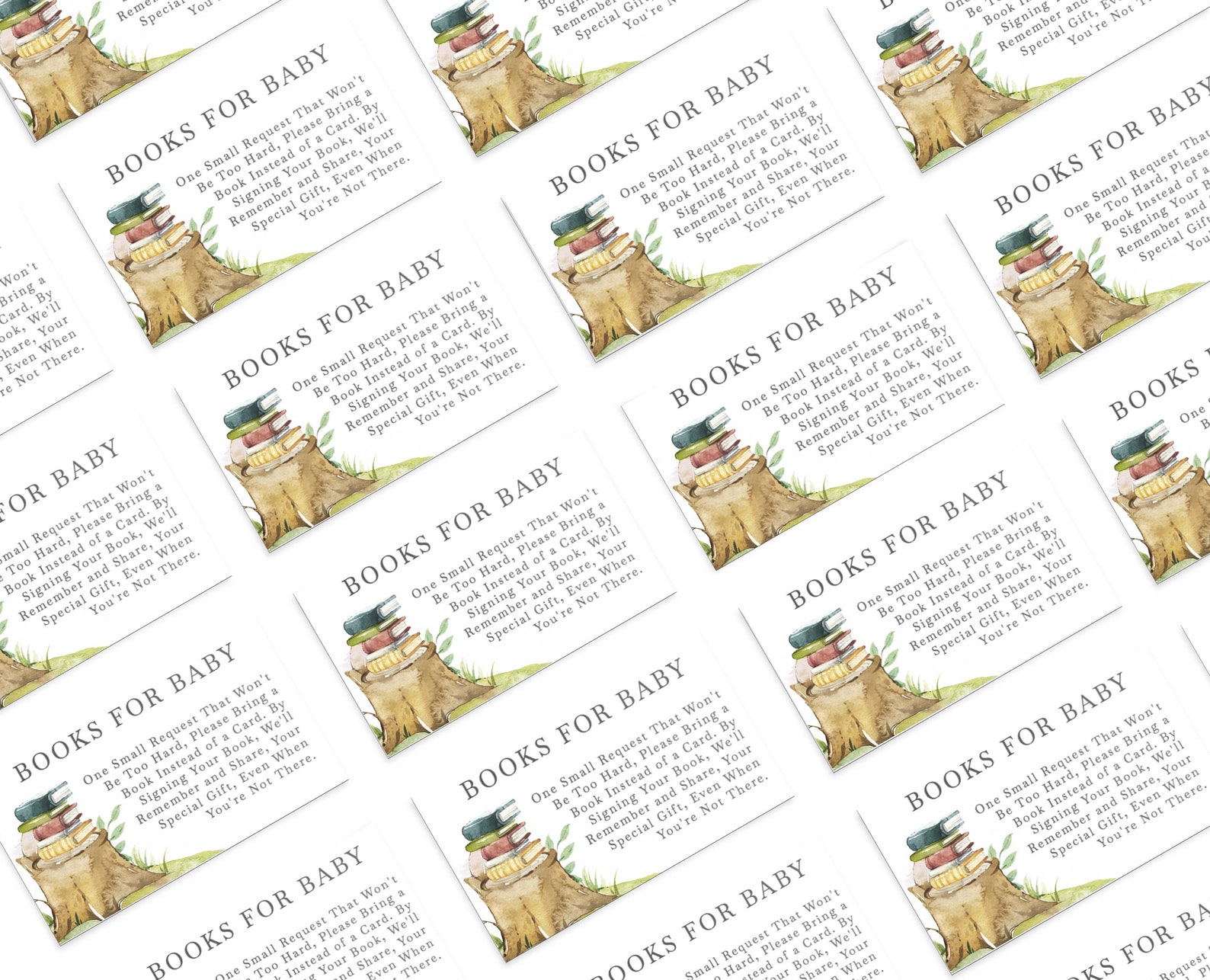 Books for Baby Card Insert Book Themed Baby Shower Insert - Etsy