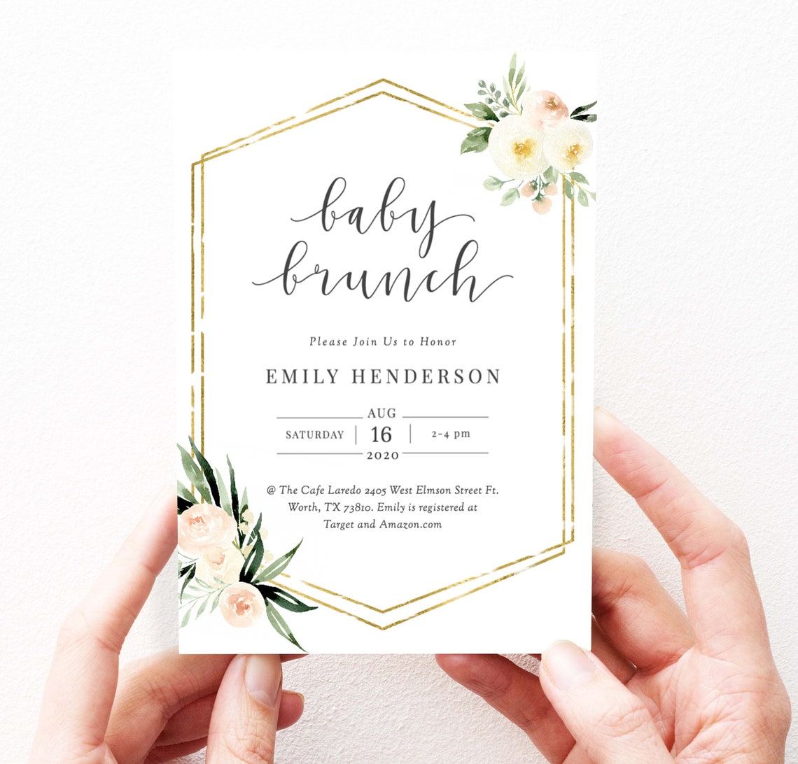 Baby Shower Brunch Invitation Template Editable Instant Download, Baby ...