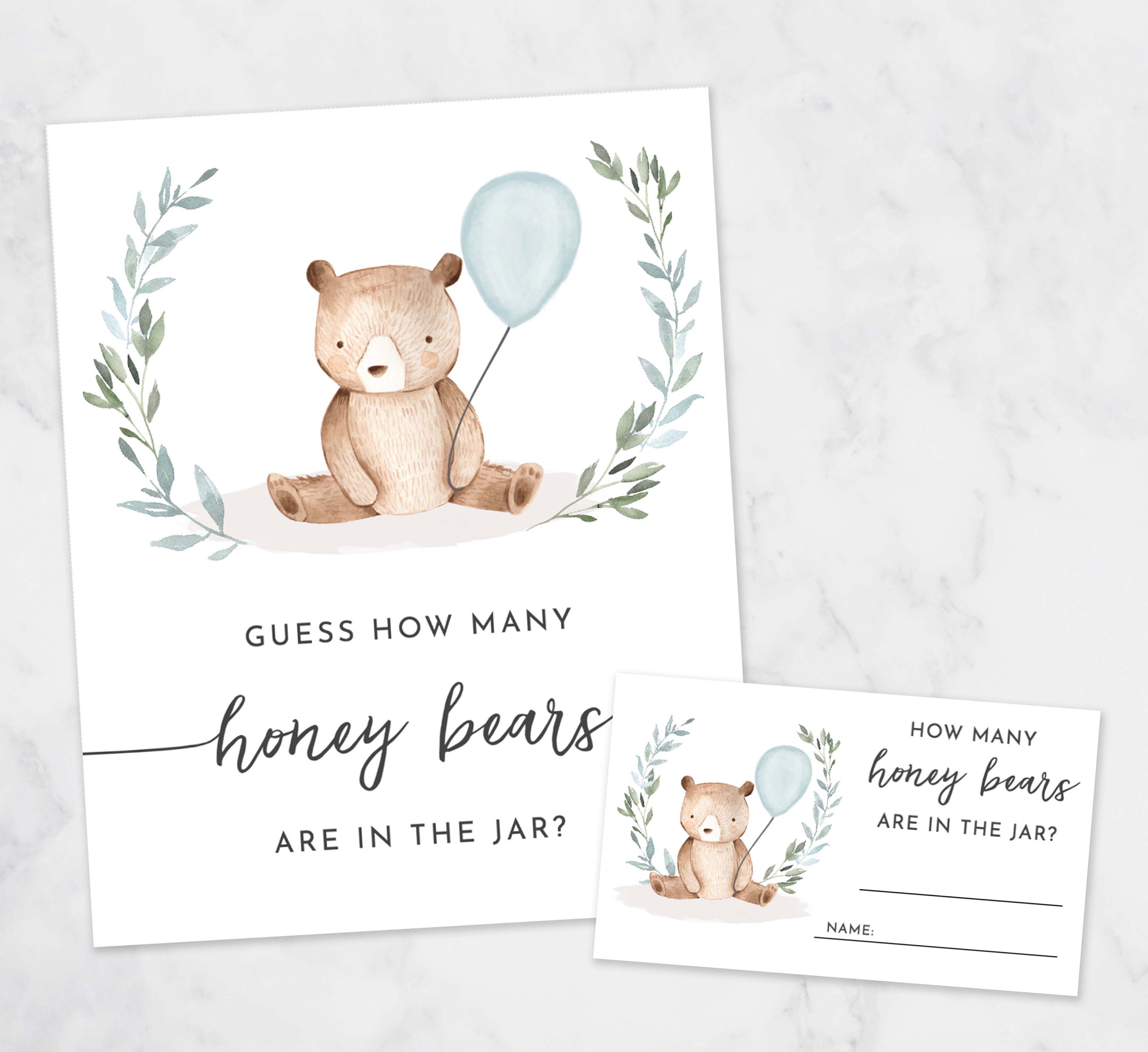 Guess How Many Bears Are in the Jar, Bear Baby Shower Sign, Bear Baby ...