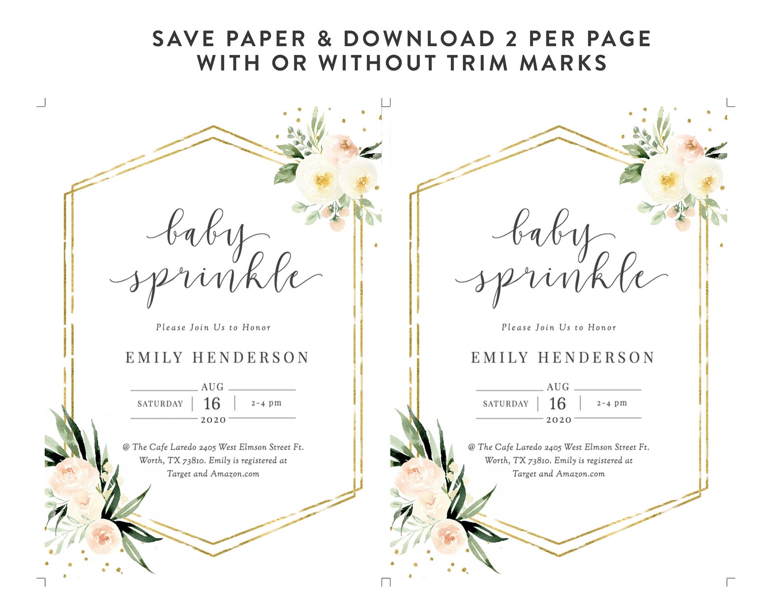 Baby Sprinkle Invitation Template Editable Instant Download, Baby ...