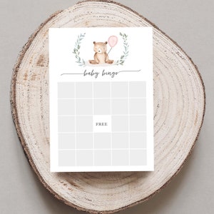 Bear Baby Shower Games, Bear Baby Shower Bingo Instant Download ...