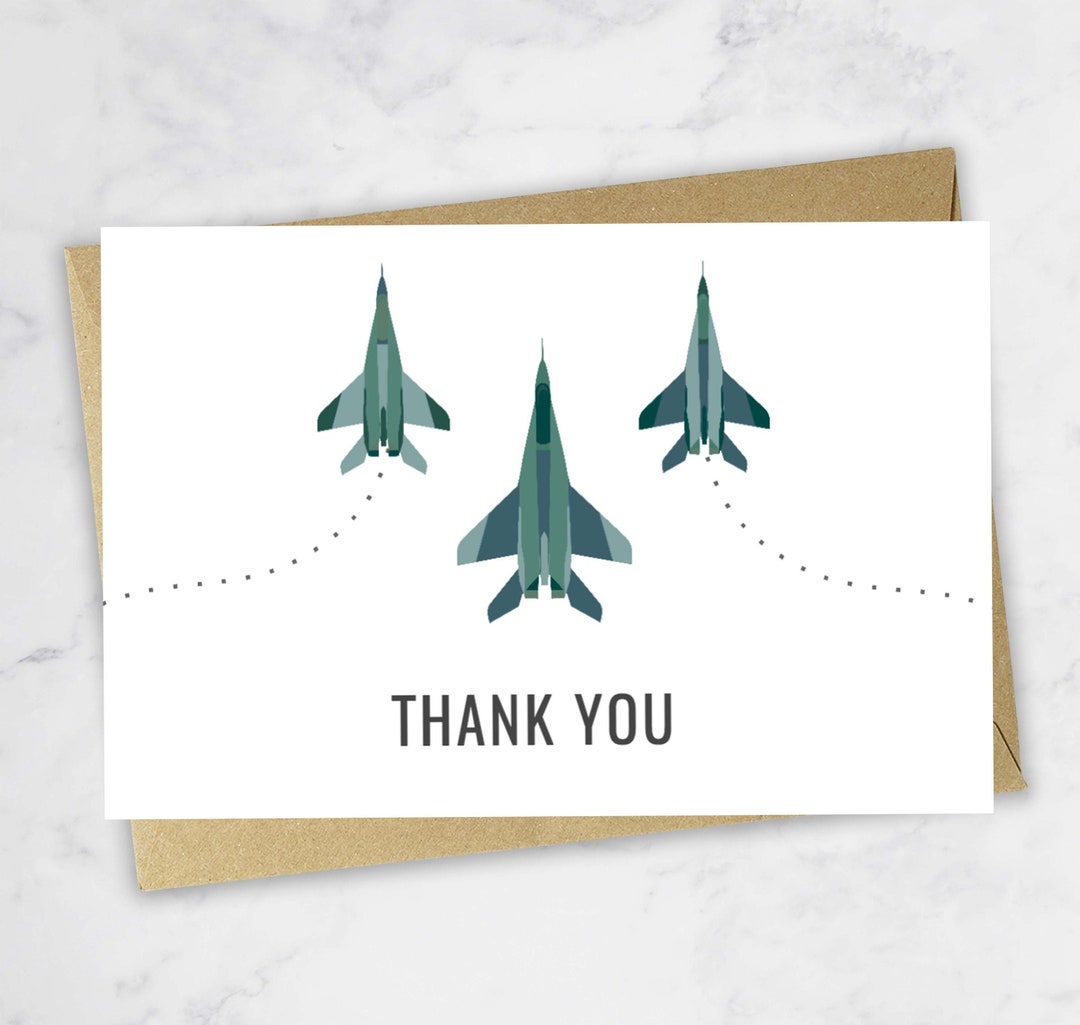 Jet Birthday Party Thank You Card Printable Jet Thank You Note Instant ...