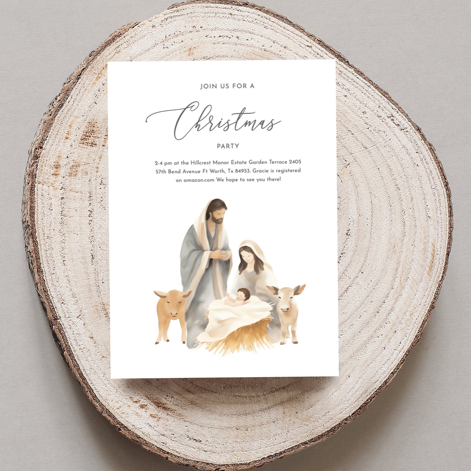 Nativity Invitation Digital, Christmas Nativity Invitation, Nativity ...