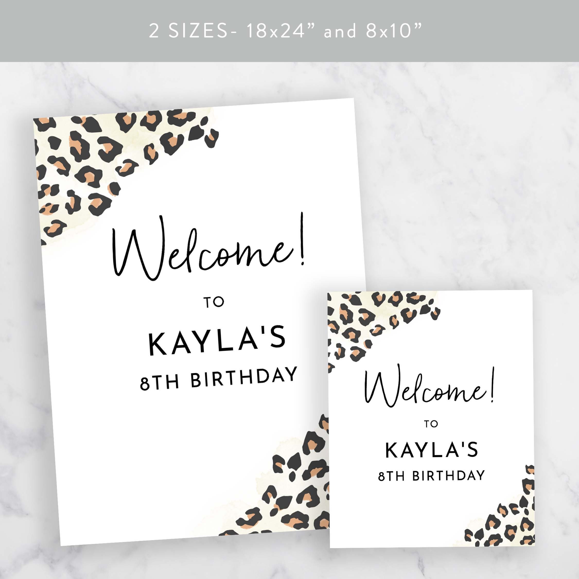 Cheetah Birthday Party Welcome Sign Cheetah Party Editable | Etsy