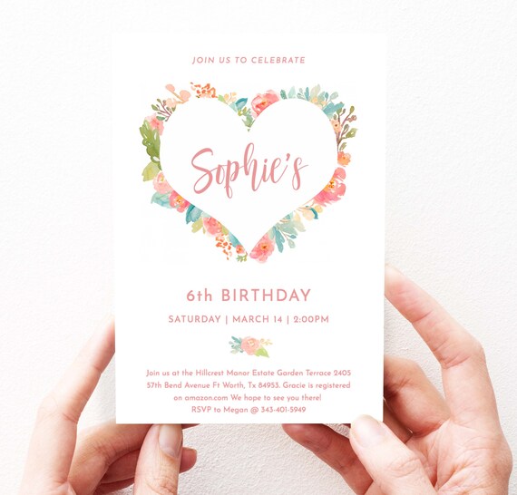 Happy Birthday Invitations Printable Hearts Valentines Hearts Party