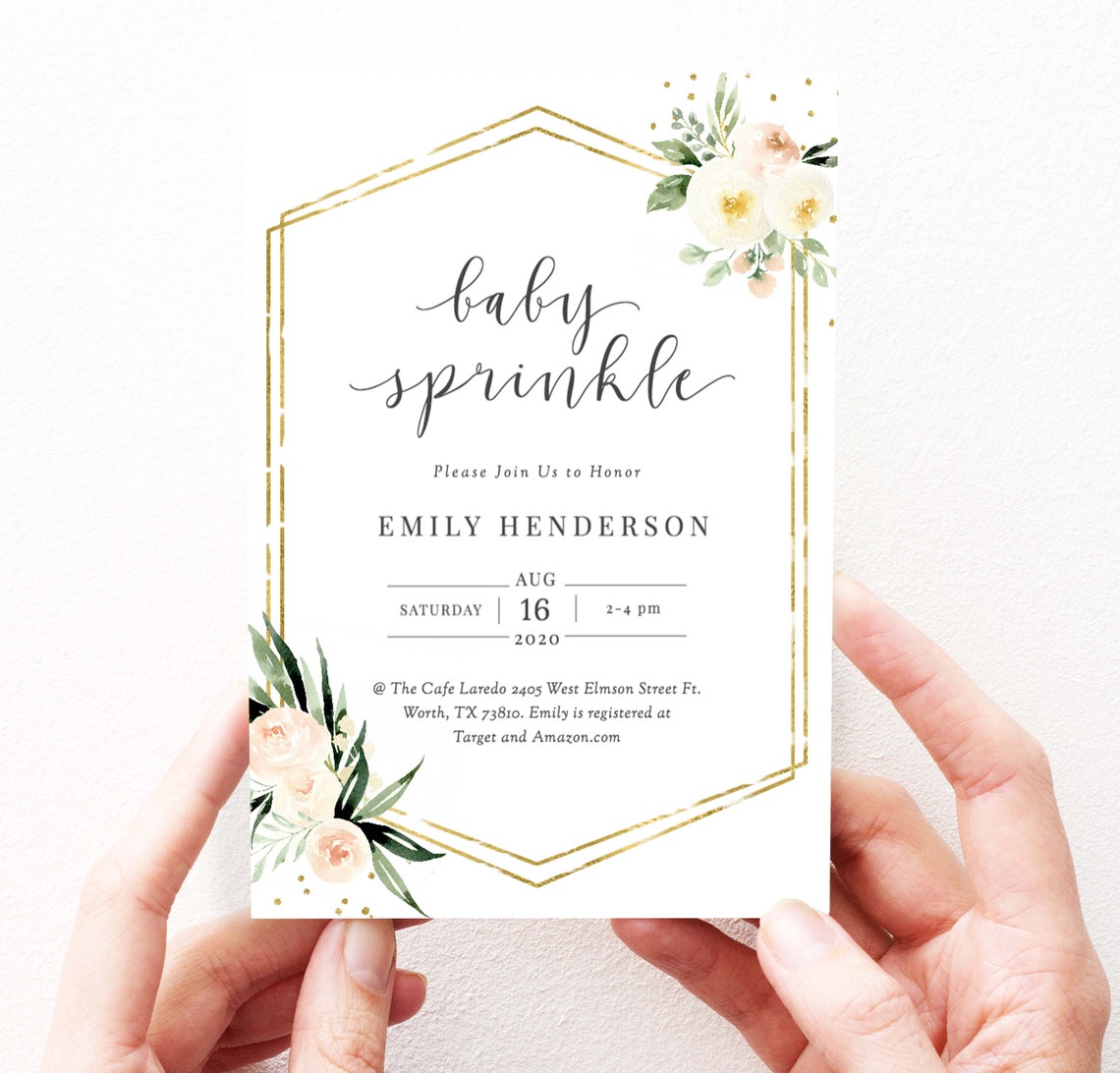 Baby Sprinkle Invitation Template Editable Instant Download, Baby ...