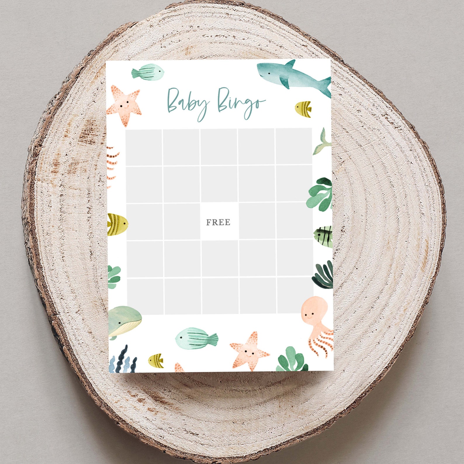 Under the Sea Baby Shower Games Bingo Printable Baby Shower - Etsy