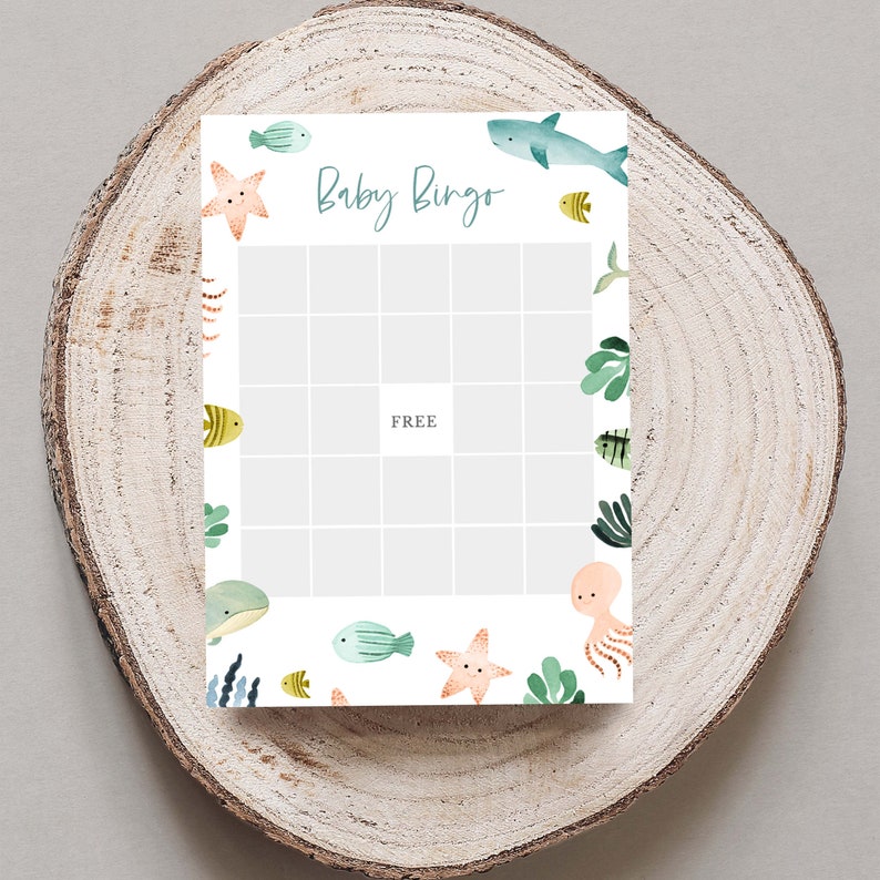 Under the Sea Baby Shower Games Bingo Printable Baby Shower - Etsy