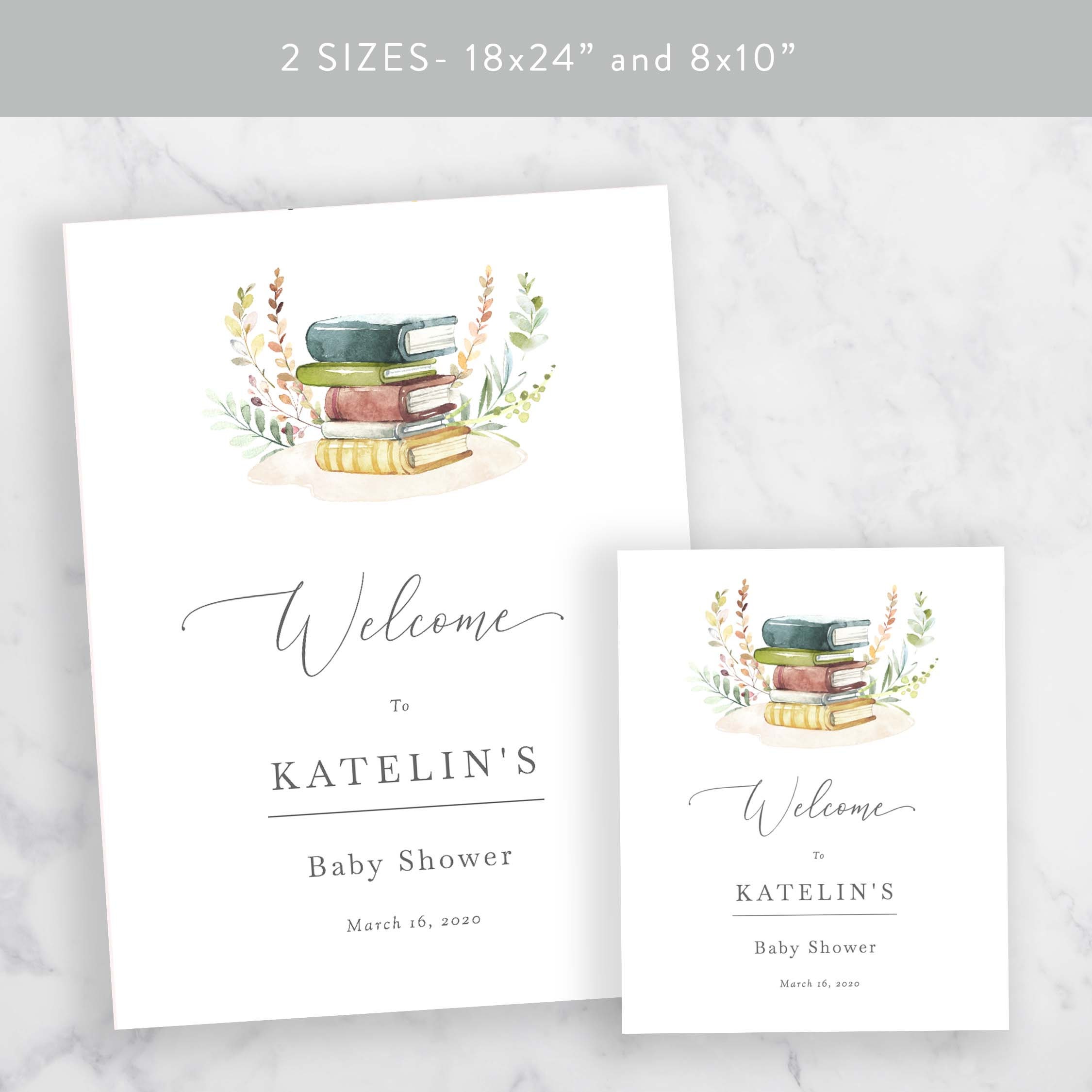 Storybook Baby Shower Sign Download, Editable Book Themed Baby Shower ...