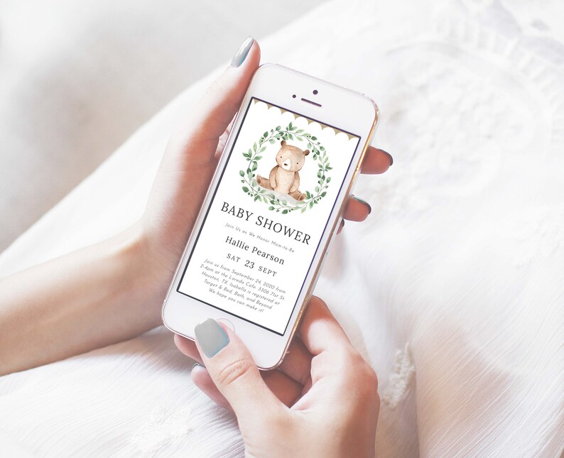 Woodland Baby Shower E Vite Baby Shower E Invitation Baby - Etsy