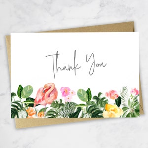 Hawaiian Baby Shower Thank You Card, Tropical Thank You Note Printable ...