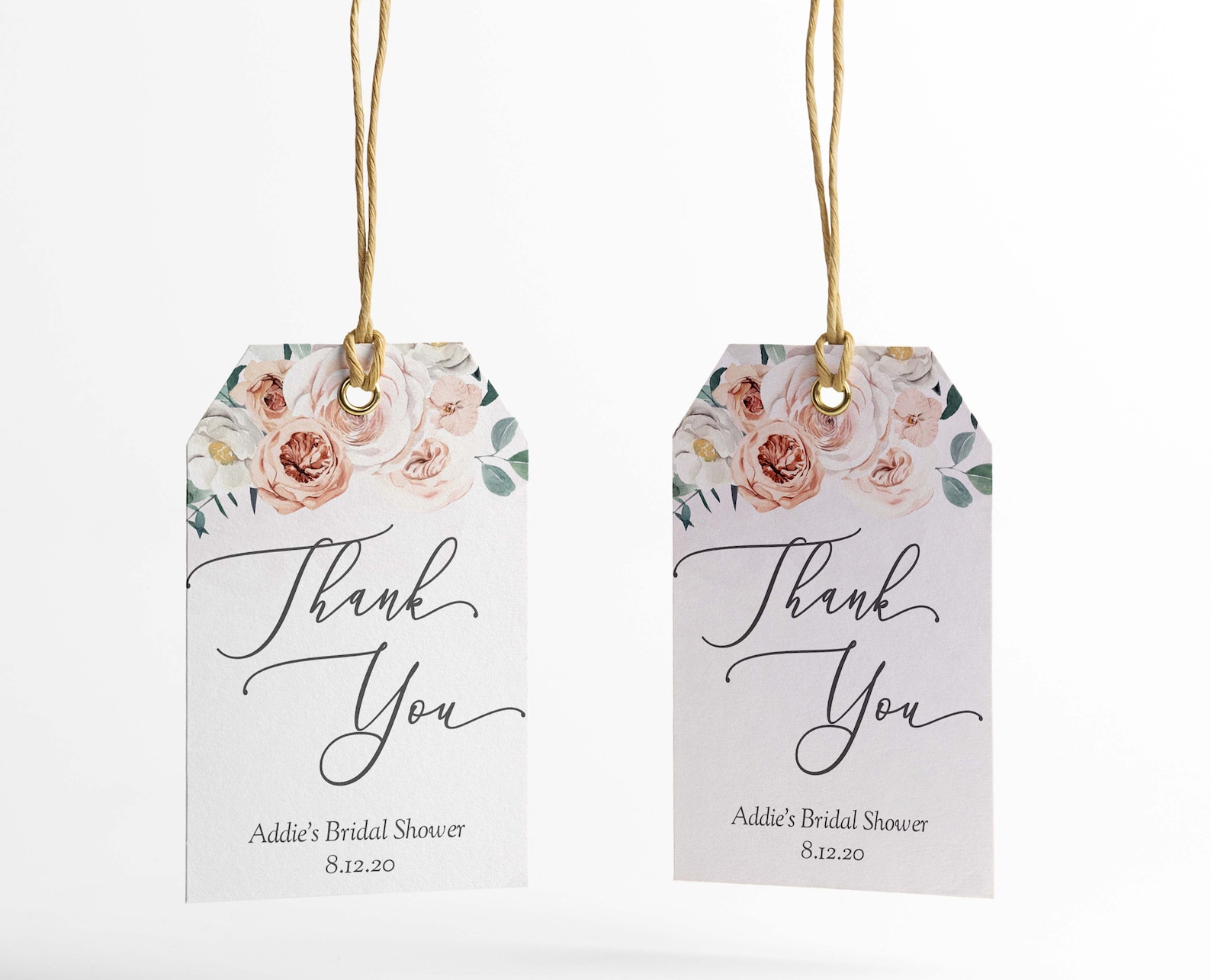 Thank You Favor Tag Template, Favor Tags, Floral Thank You Tag ...