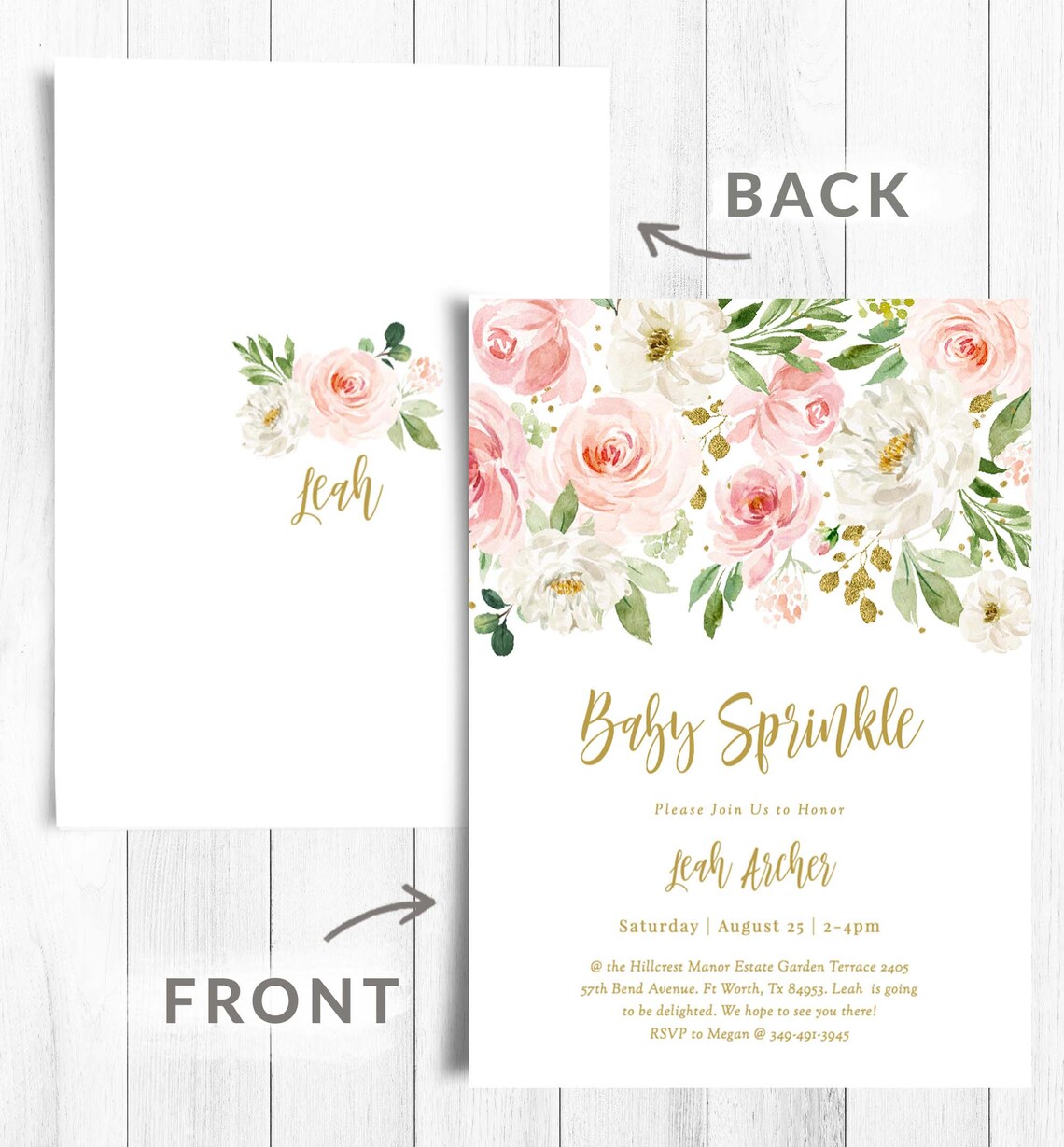 Baby Girl Sprinkle Invitation Girl Baby Sprinkle Invites Pink Floral ...