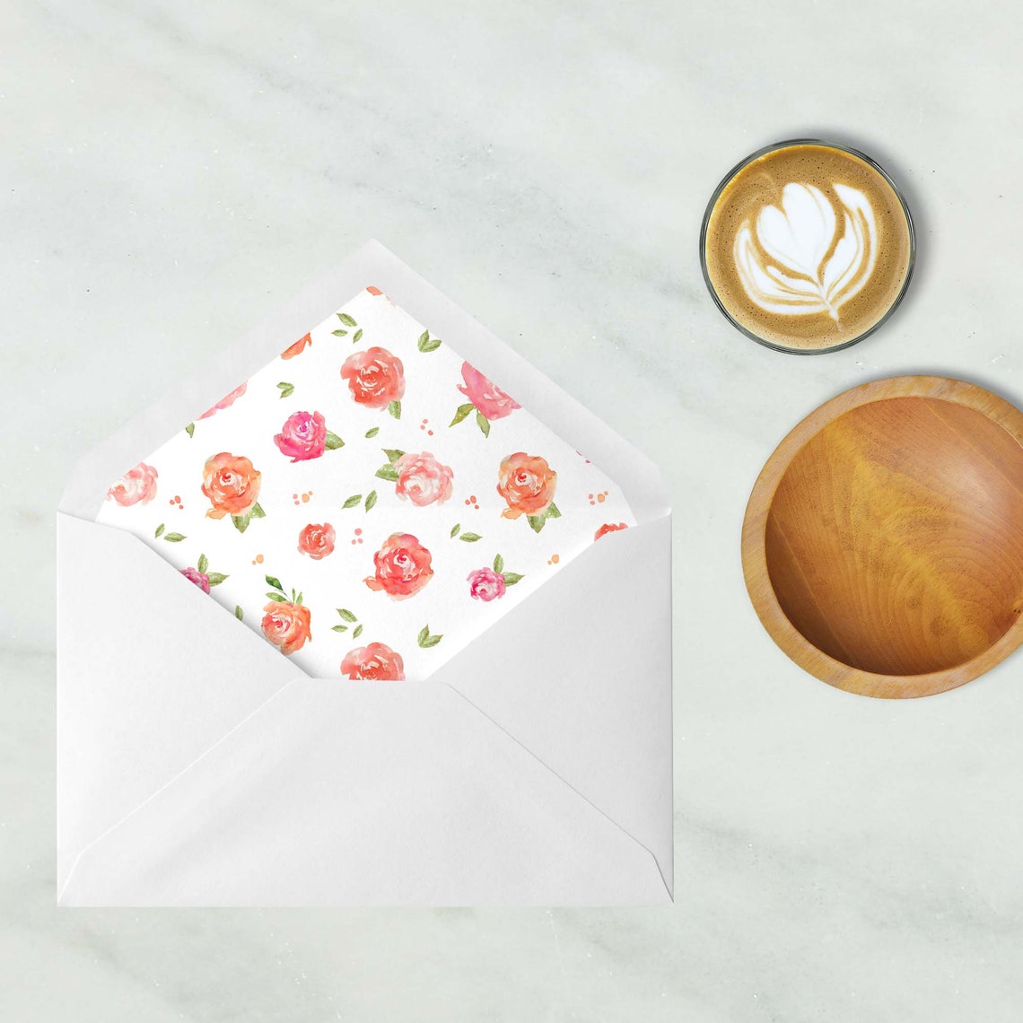 Floral Envelope Liner, Printable DIY Envelope Liner, Party Envelope ...