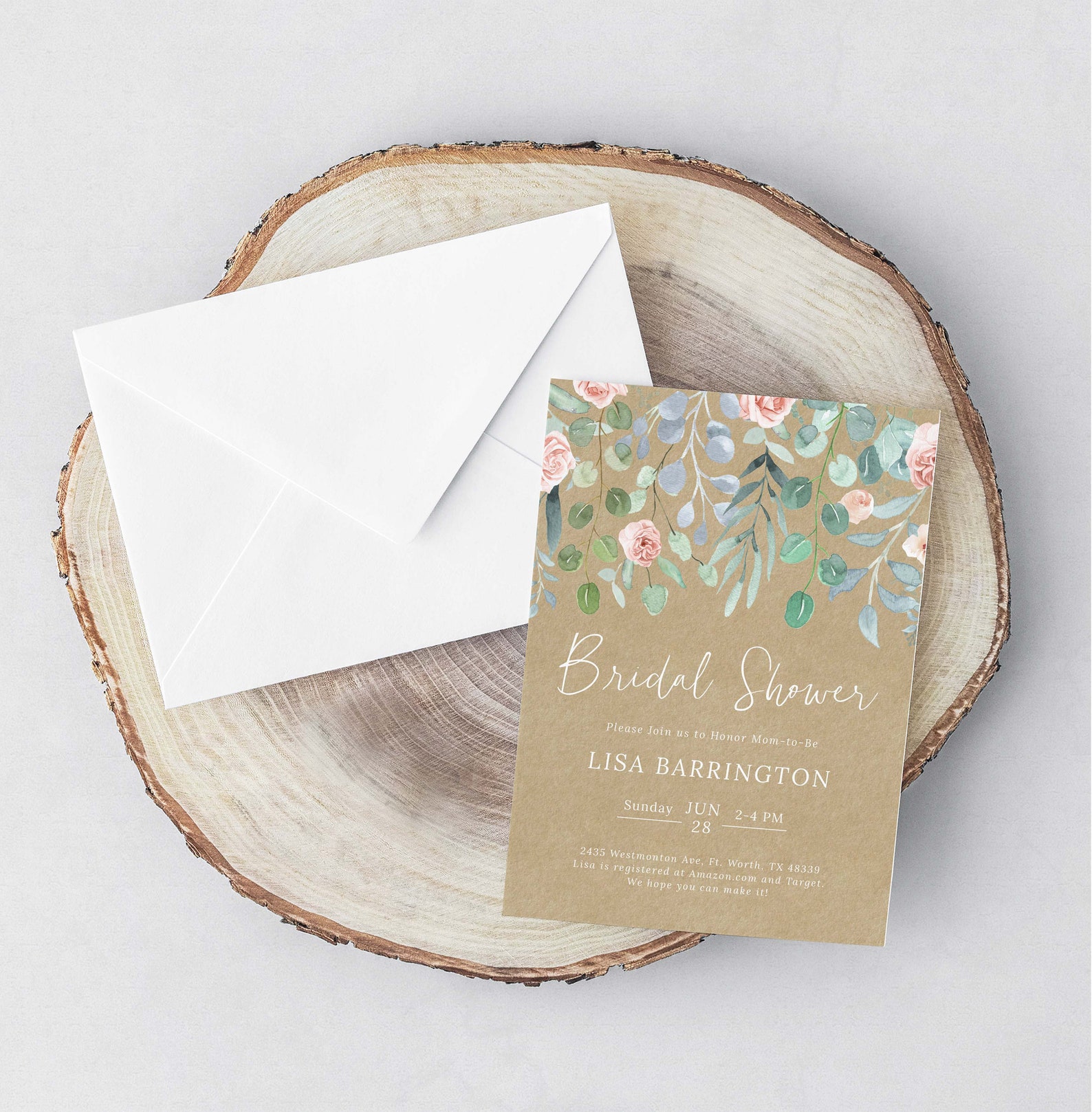 Rustic Bridal Shower Invites Floral Bridal Shower Invites | Etsy