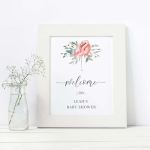 Flamingo Baby Shower Sign Printable Flamingo Shower Sign, Summer ...