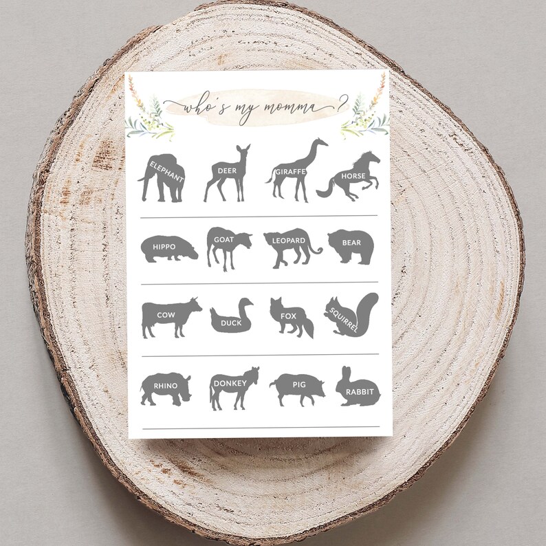 Rabbit Baby Shower Game Printable Baby Shower Games Spring | Etsy