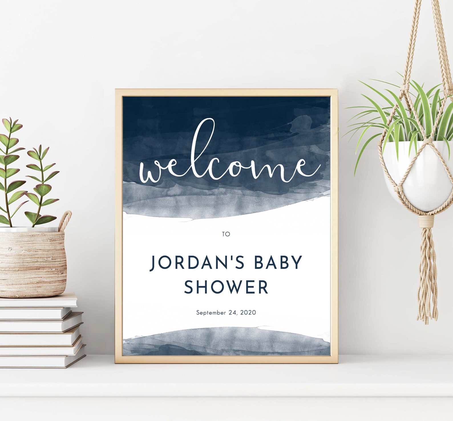 Printable Baby Shower Signs Boy Baby Shower Sign Blue Baby - Etsy