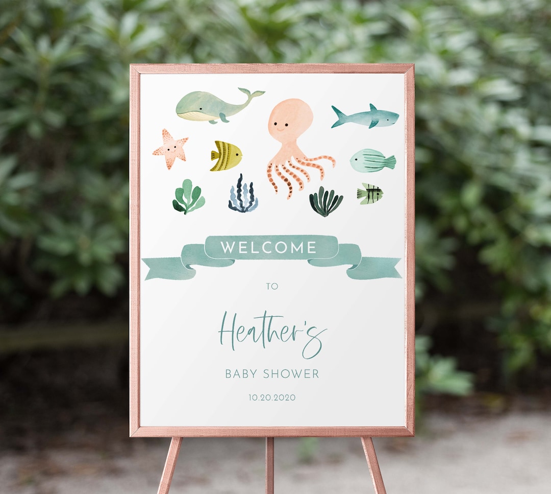Under the Sea Baby Shower Sign Printable Baby Shower Sign, Ocean ...