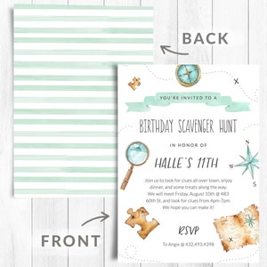 Scavenger Hunt Birthday Party Invitation Escape Room Birthday Party ...