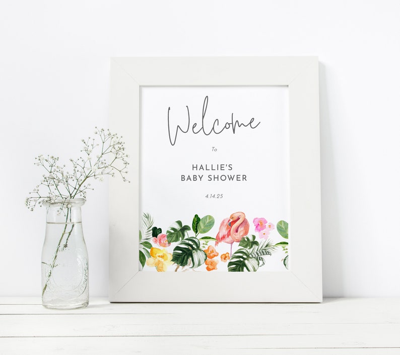 Hawaiian Baby Shower Welcome Sign, Welcome Sign, Shower Sign, Tropical ...