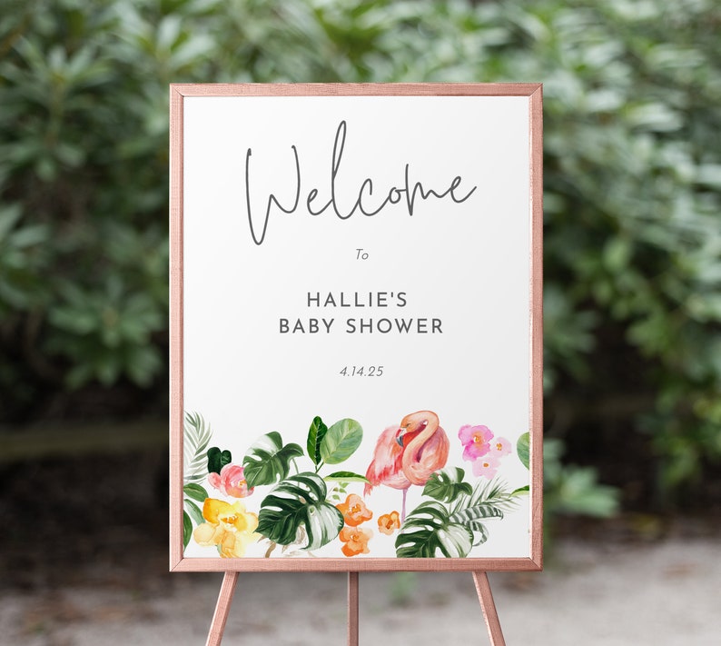 Hawaiian Baby Shower Welcome Sign, Welcome Sign, Shower Sign, Tropical ...