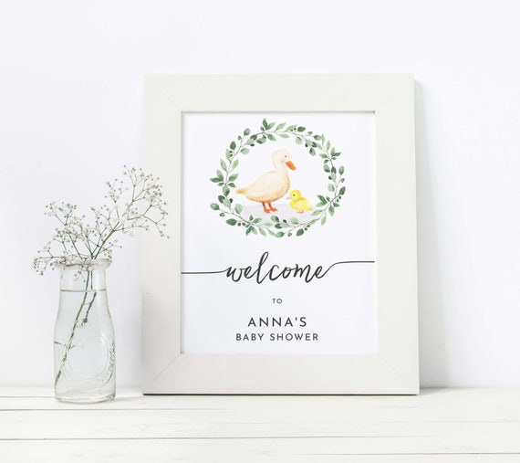 Duck Baby Shower Welcome Sign Baby Shower Sign Duck Cute | Etsy