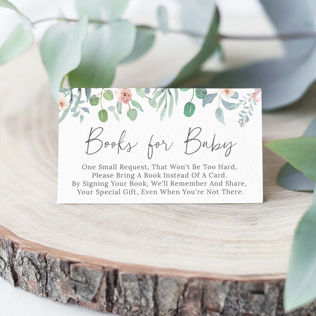 Book Request Baby Shower, Baby Book Request Card Insert, Printable ...