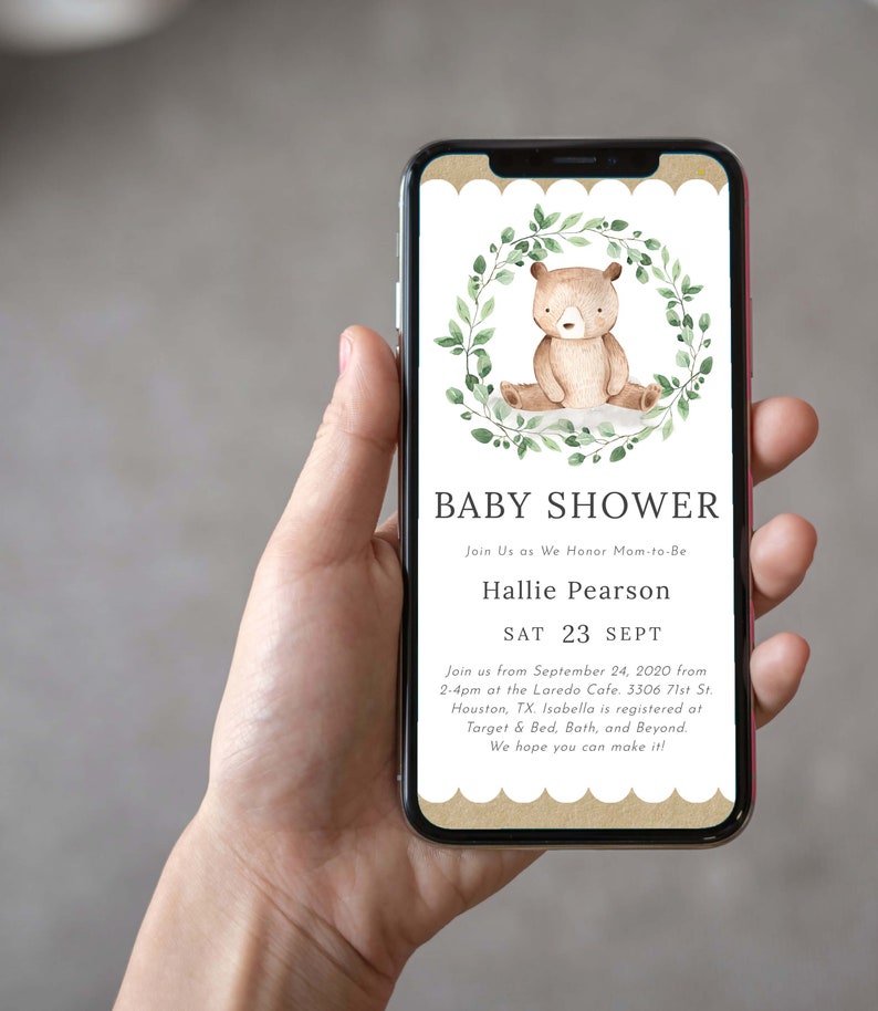 Woodland Baby Shower E Vite Baby Shower E Invitation Baby - Etsy