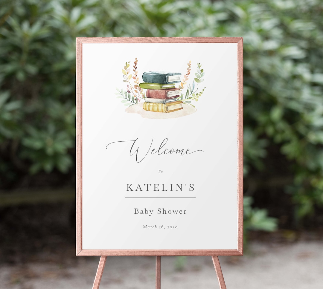 Storybook Baby Shower Sign Download, Editable Book Themed Baby Shower ...