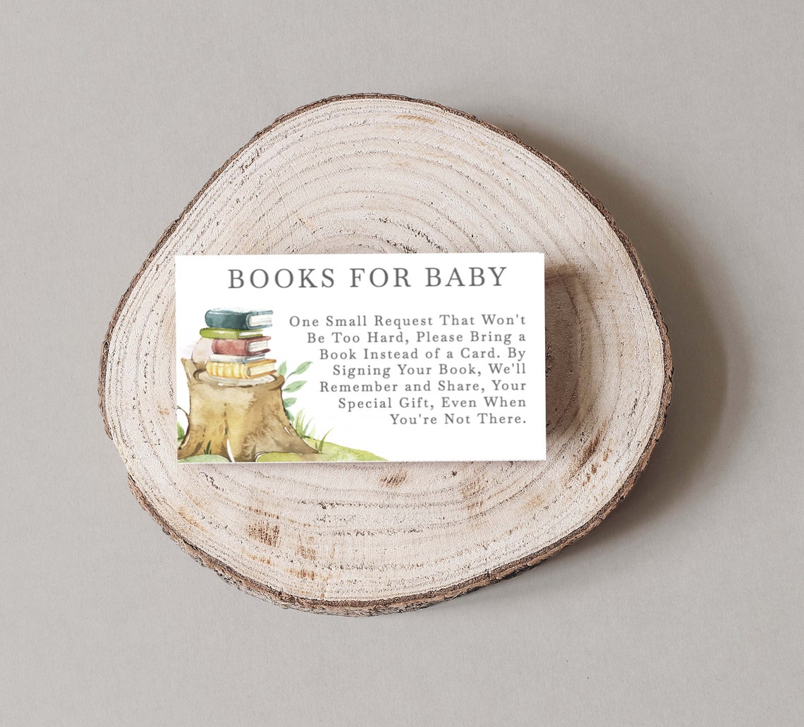 Books for Baby Card Insert Book Themed Baby Shower Insert - Etsy