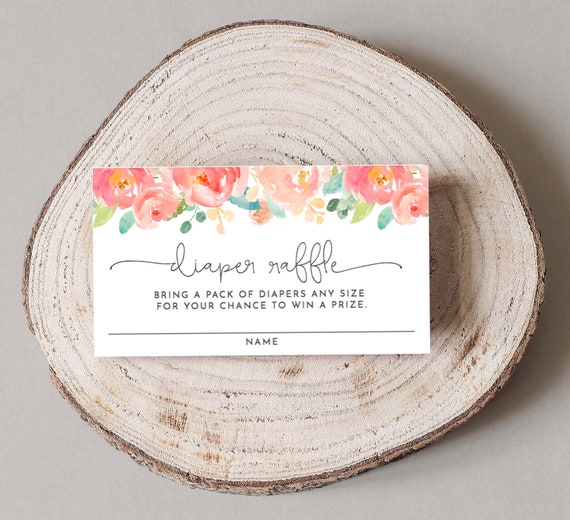 Cute Pink Baby Shower Bring Diapers Card Printable Girl | Etsy