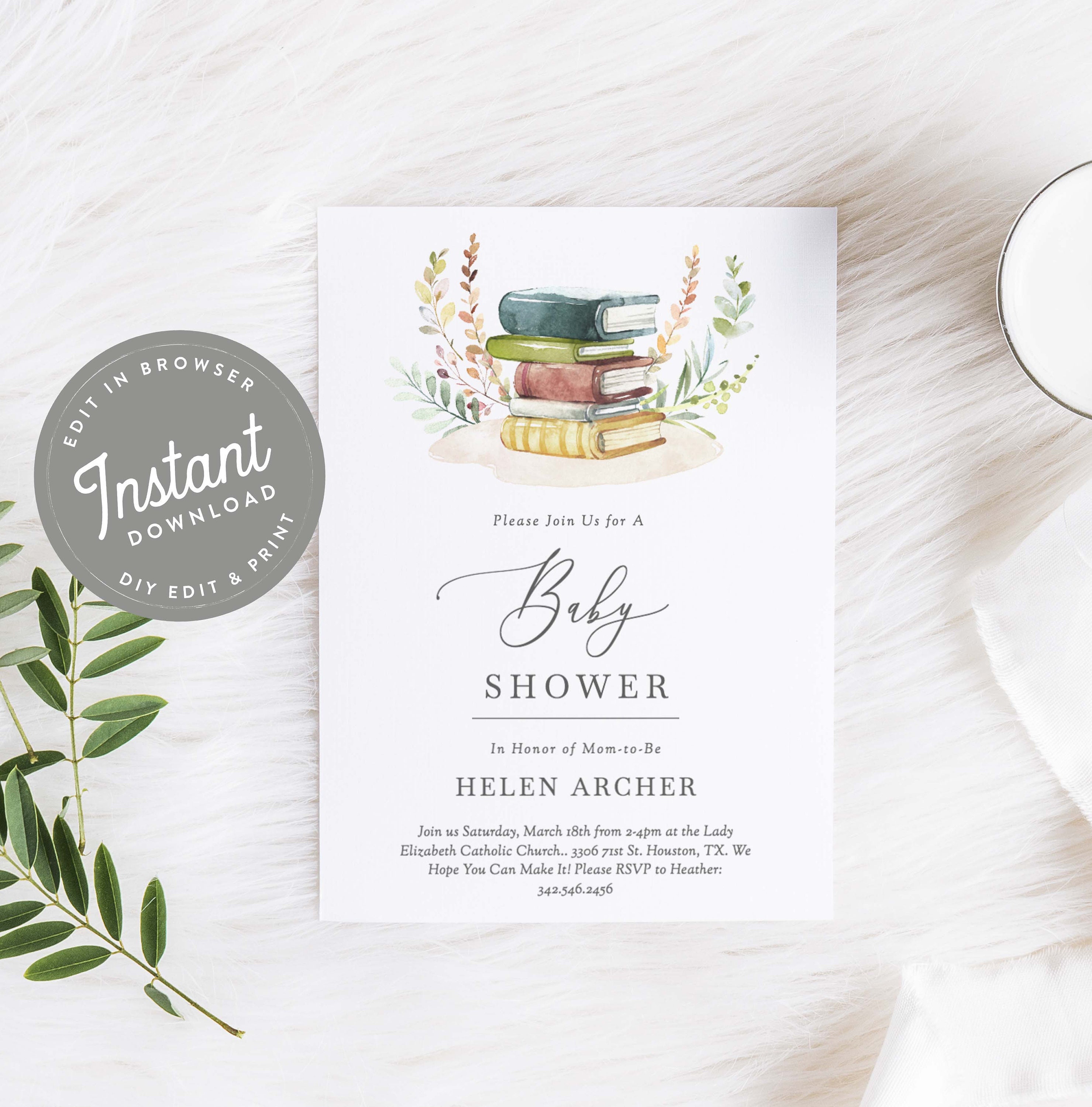 Book Themed Baby Shower Invitation Book Themed Baby Shower | Etsy