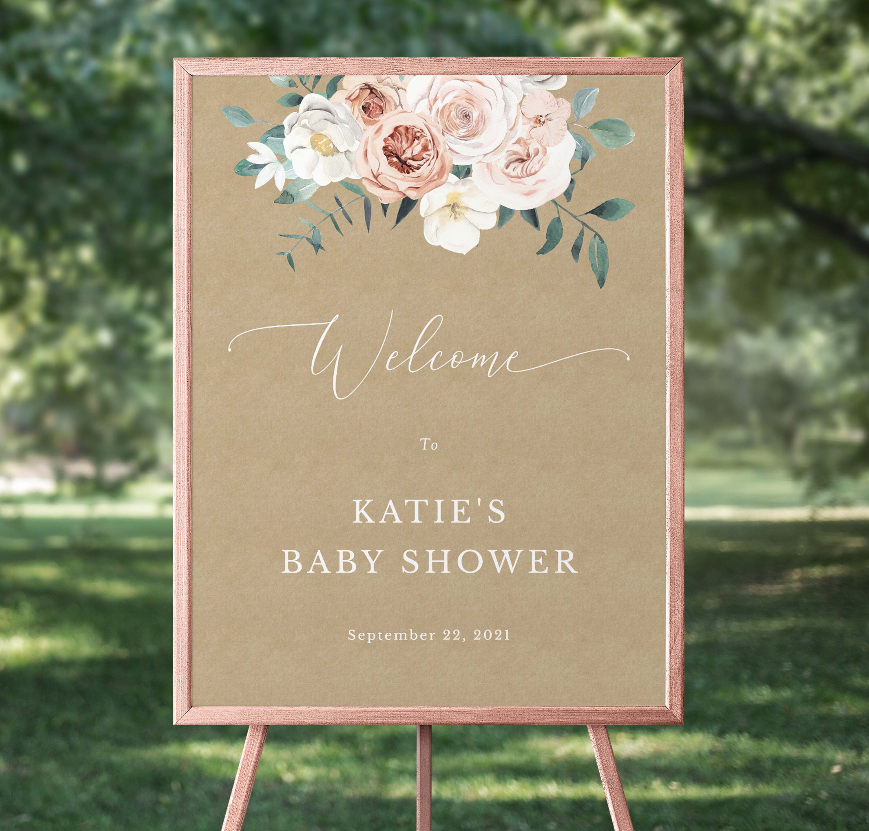 Burlap Baby Shower Welcome Sign Rustic Baby Shower, Editable Baby ...