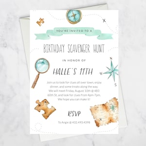 Scavenger Hunt Birthday Party Invitation Escape Room Birthday Party ...