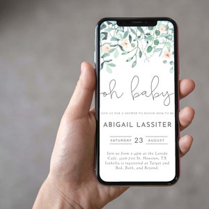 Floral Baby Shower E Vite, Baby Shower E Invitation, Baby Shower E ...