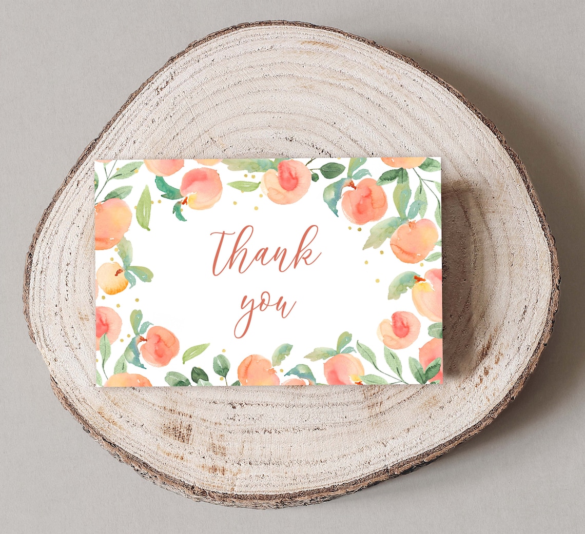 Peaches Thank You Card Download Peach Baby Shower Thank You - Etsy