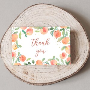 Peaches Thank You Card Download, Peach Baby Shower Thank You Card ...