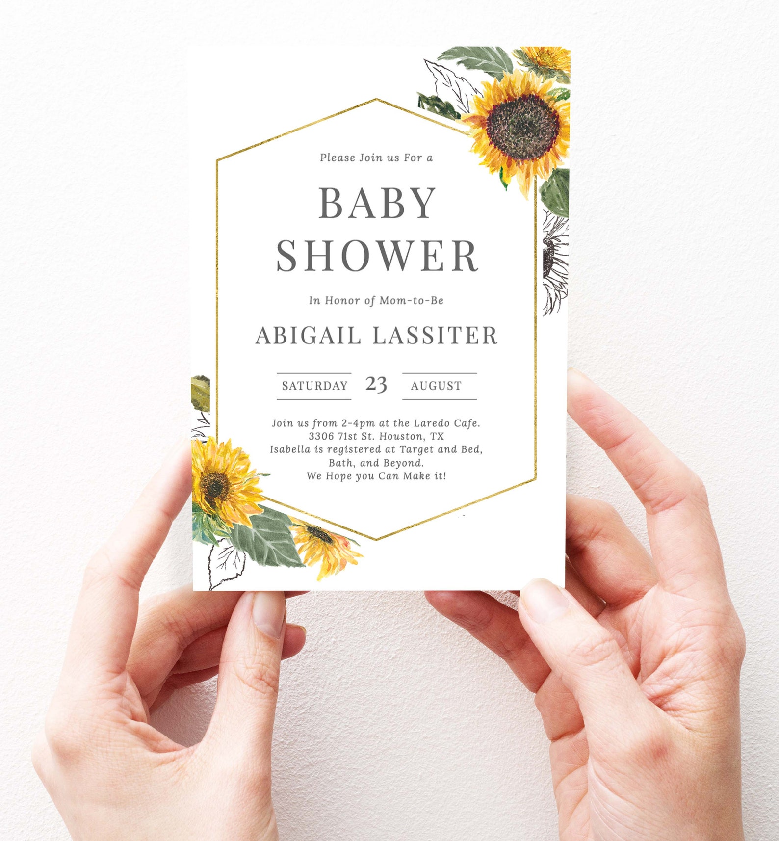 Sunflower Baby Shower Invitation Sunflower Baby Shower Invites | Etsy