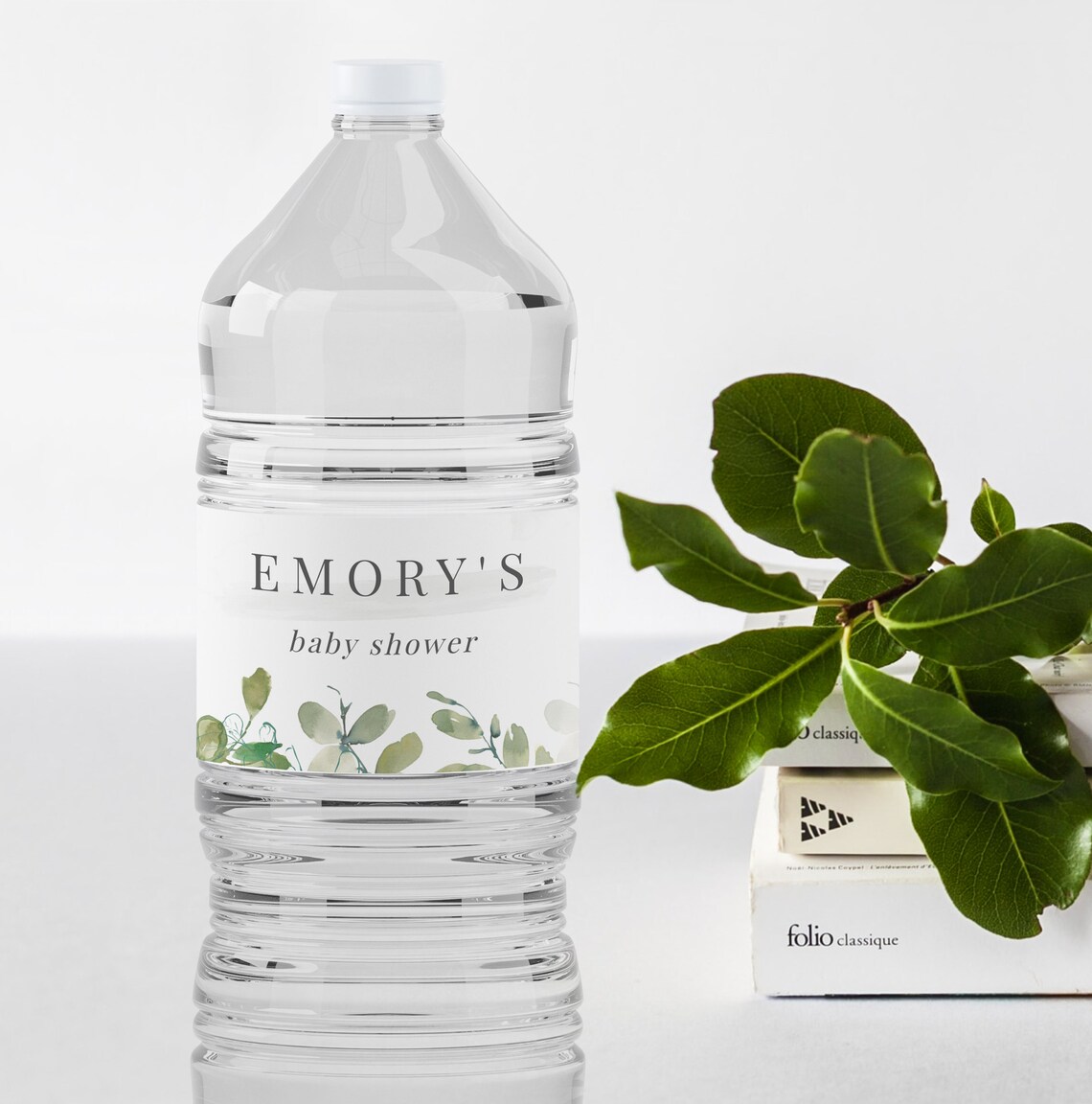 Greenery Water Bottle Labels, Water Bottle Labels, Wedding Bottle Label ...