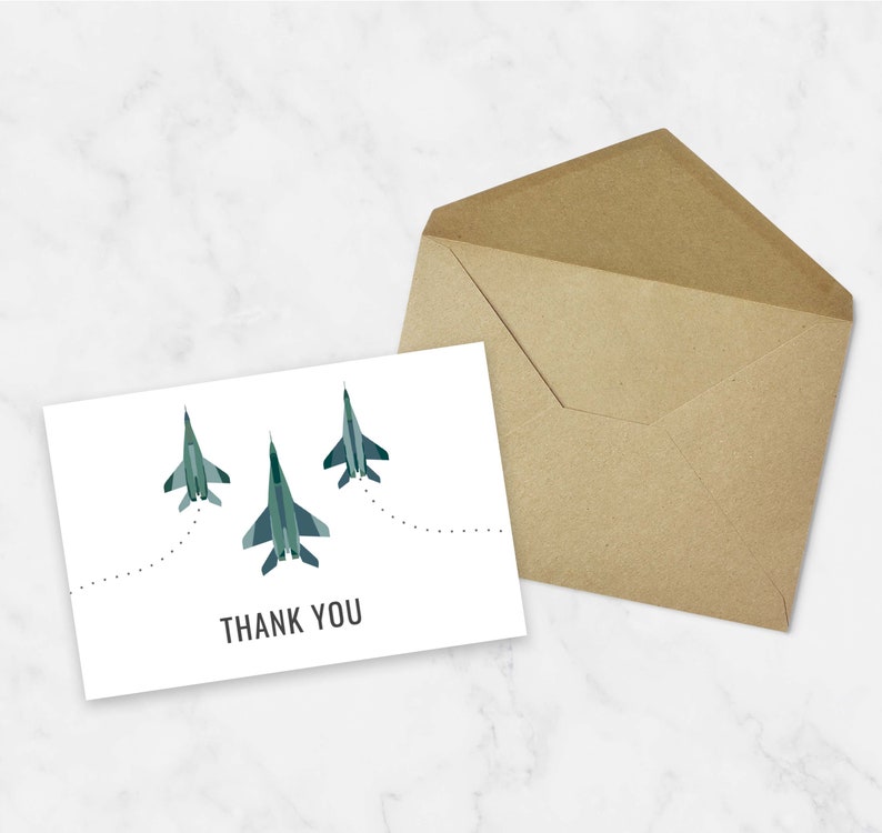 Jet Birthday Party Thank You Card Printable Jet Thank You Note Instant ...