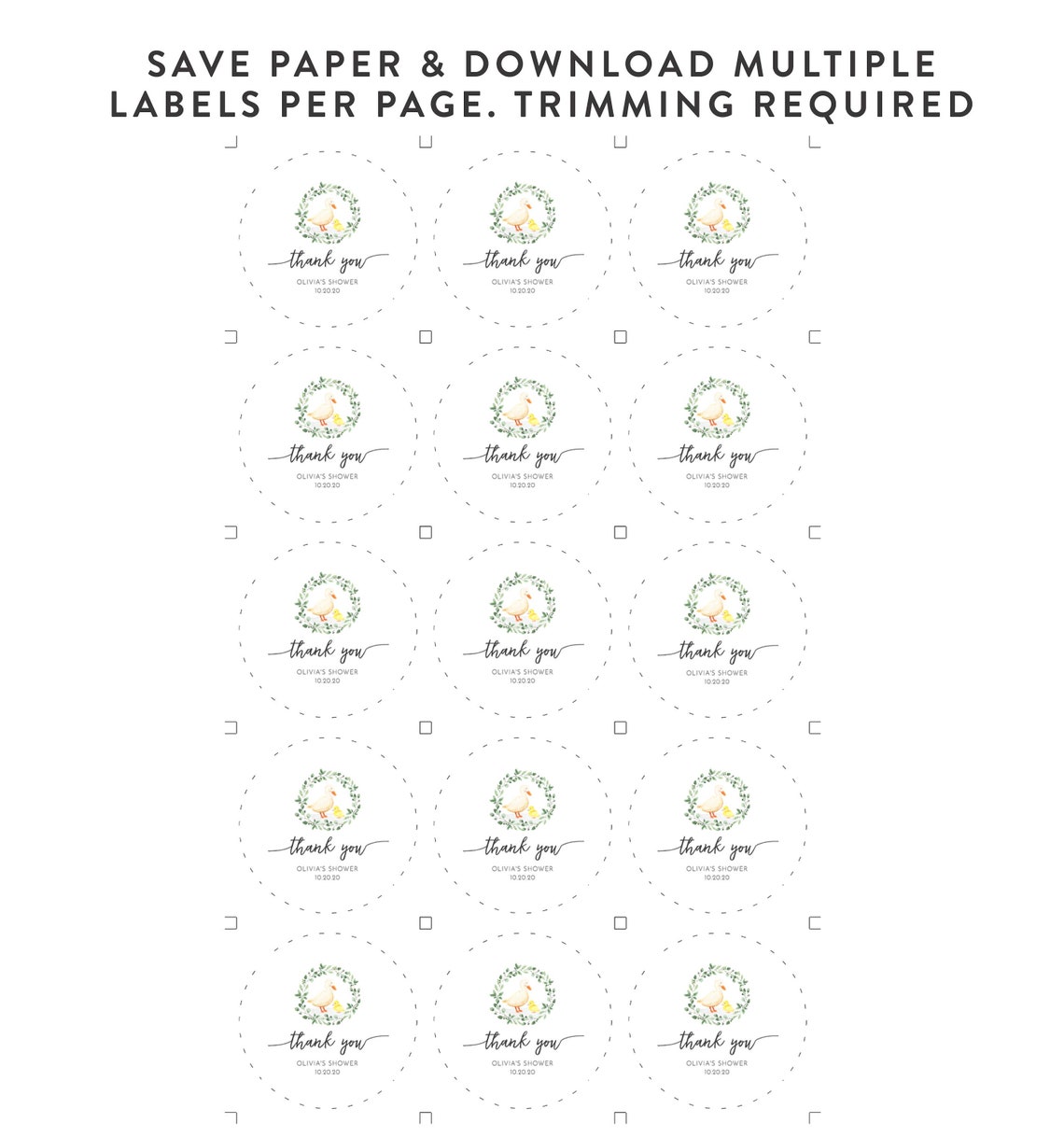 Duck Cupcake Topper Printable Duck Birthday Party Cute Duck | Etsy