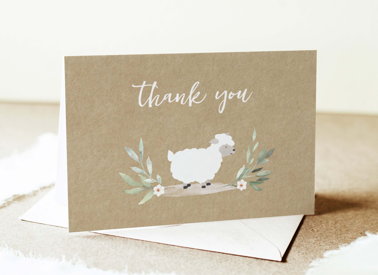 Cute Lamb Baby Shower Thank You Card Sheep Baby Shower Thank | Etsy