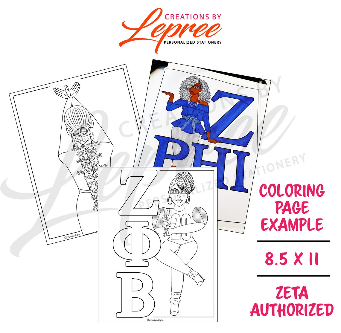Zeta Phi Beta Coloring Book – Fashion Illustrations, Sorority Gift - Etsy